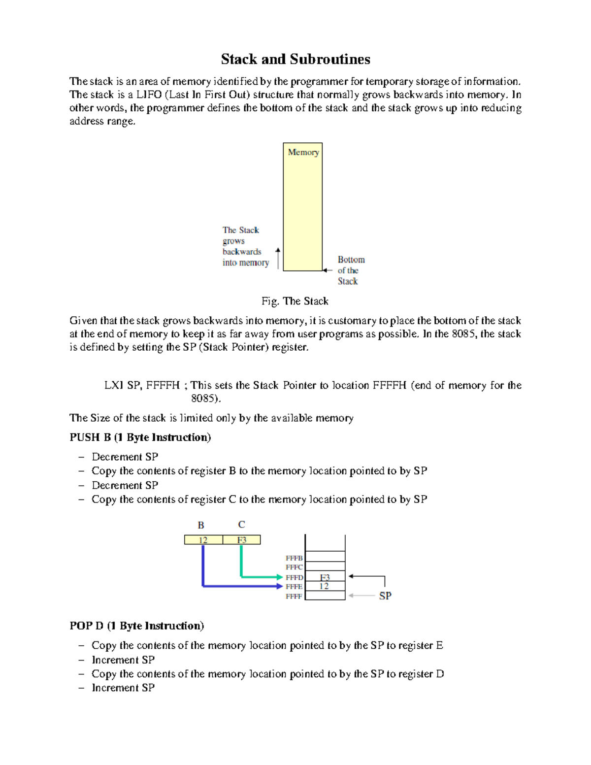 4d Subroutines - Describes routines associated with Microporcessors ...