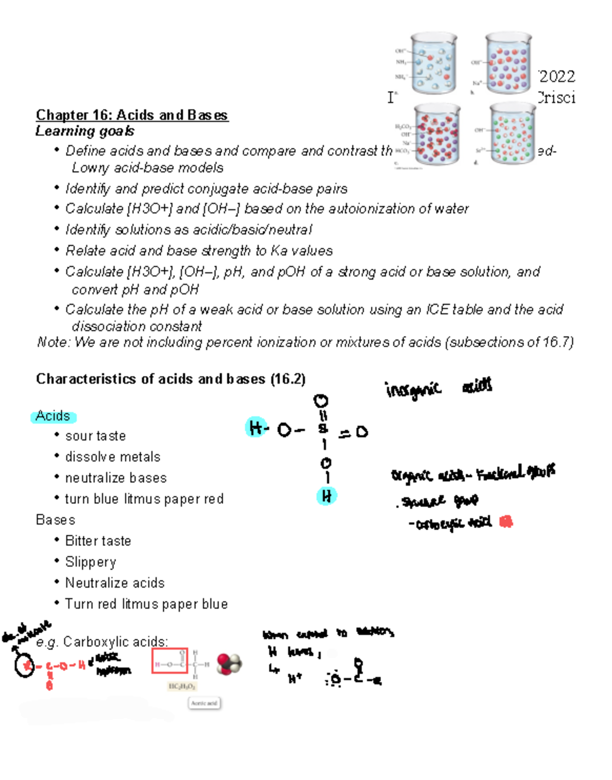 Chem 130 (10) - Chem 130 lecture notes with lecture outlines. 1 hour ...