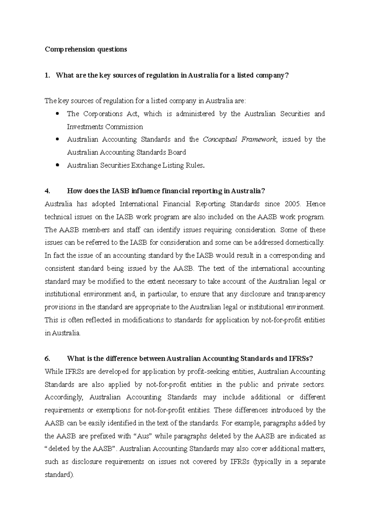 Week 1 Self Study - Tutorial Questions - Comprehension questions 1 ...