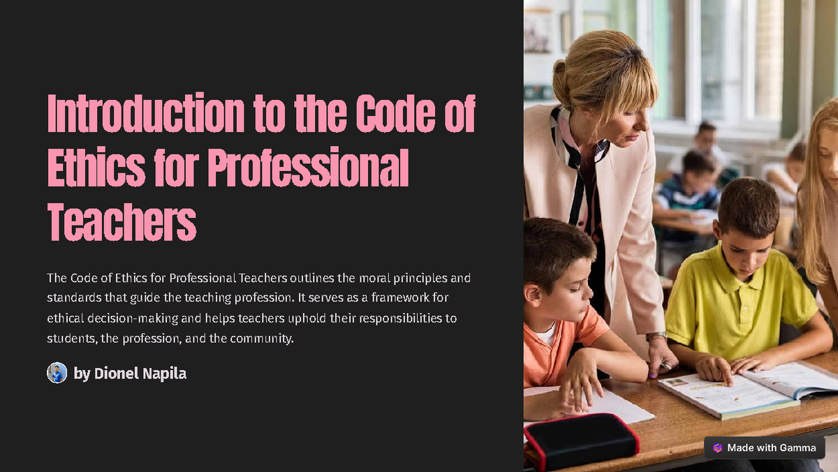 CODE OF Ethics Presentation - Introduction to the Code of Ethics for ...