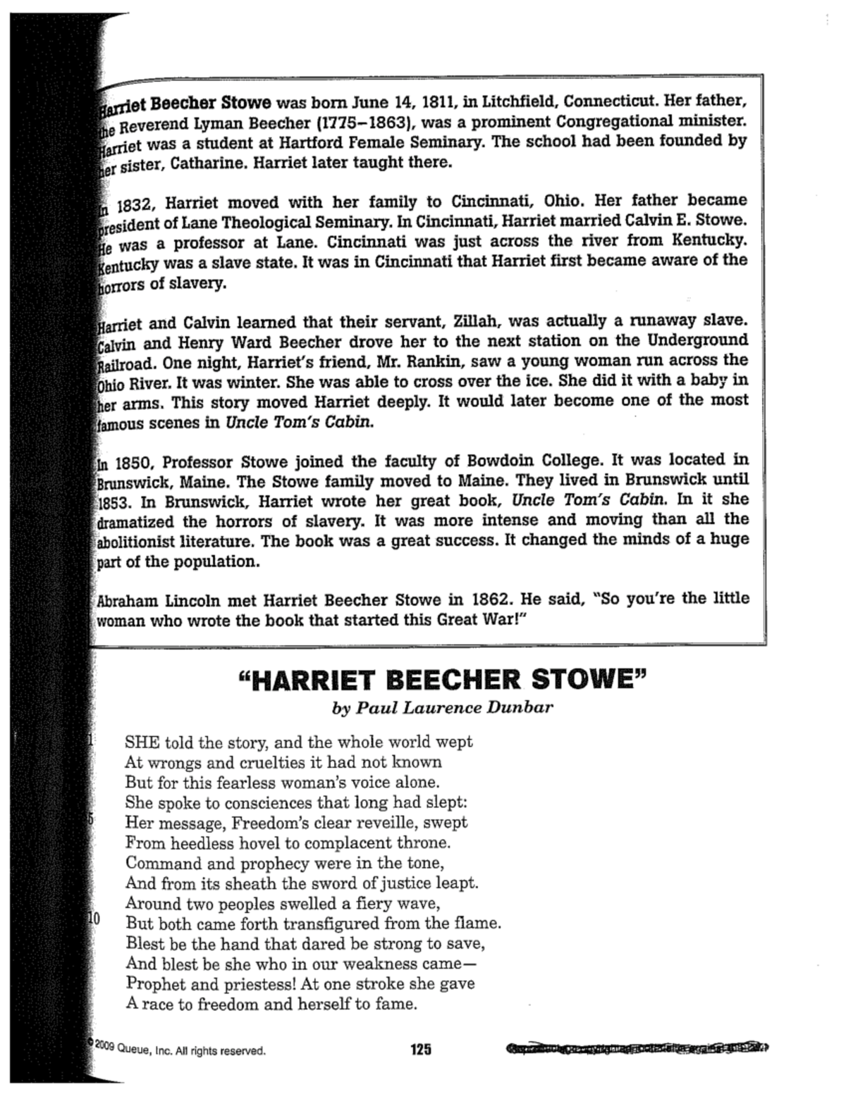 Harriet Beecher Stowe - ENGL 355 - Studocu