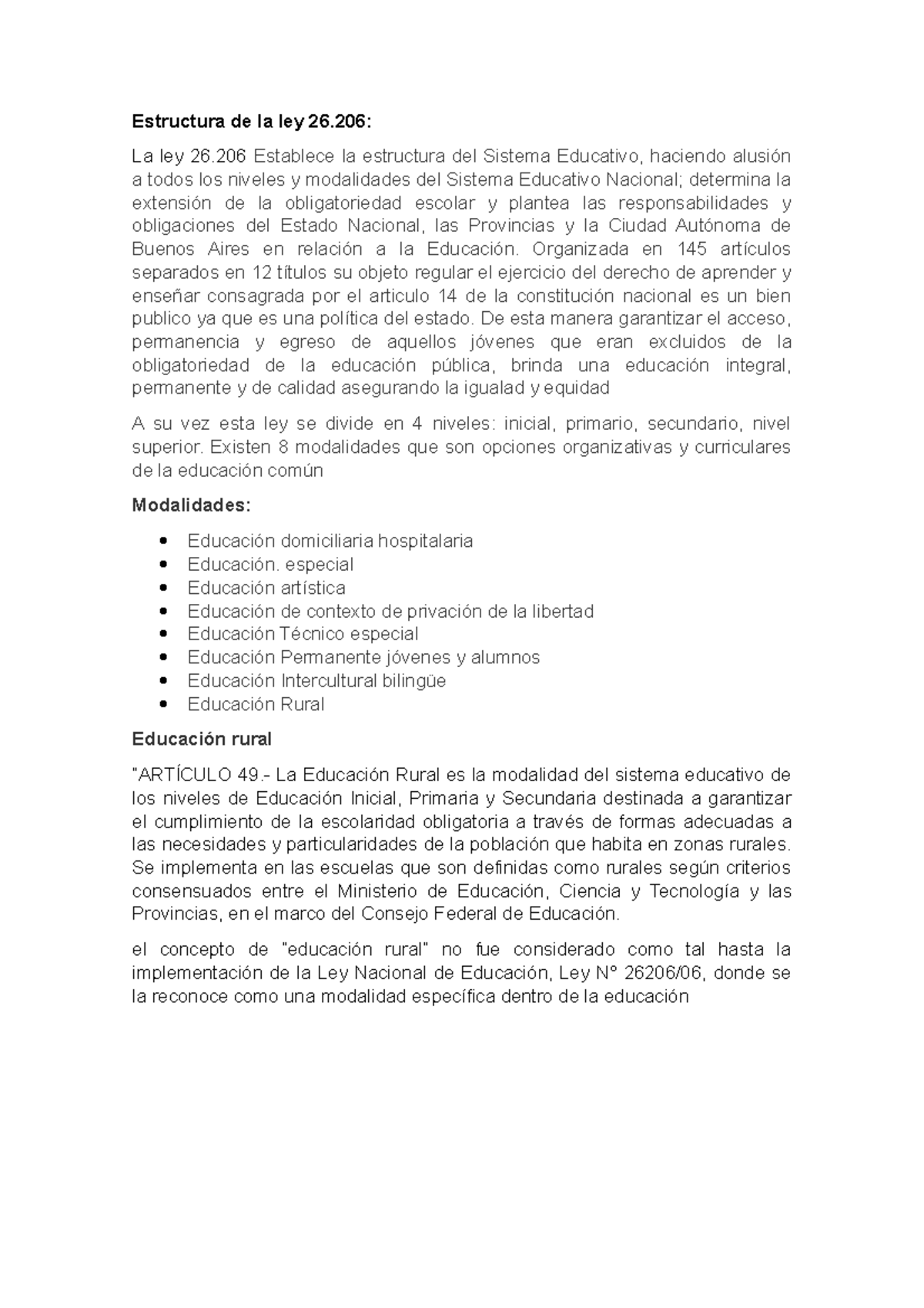 Estructura de la ley 26 - ley - Estructura de la ley 26: La ley 26 ...