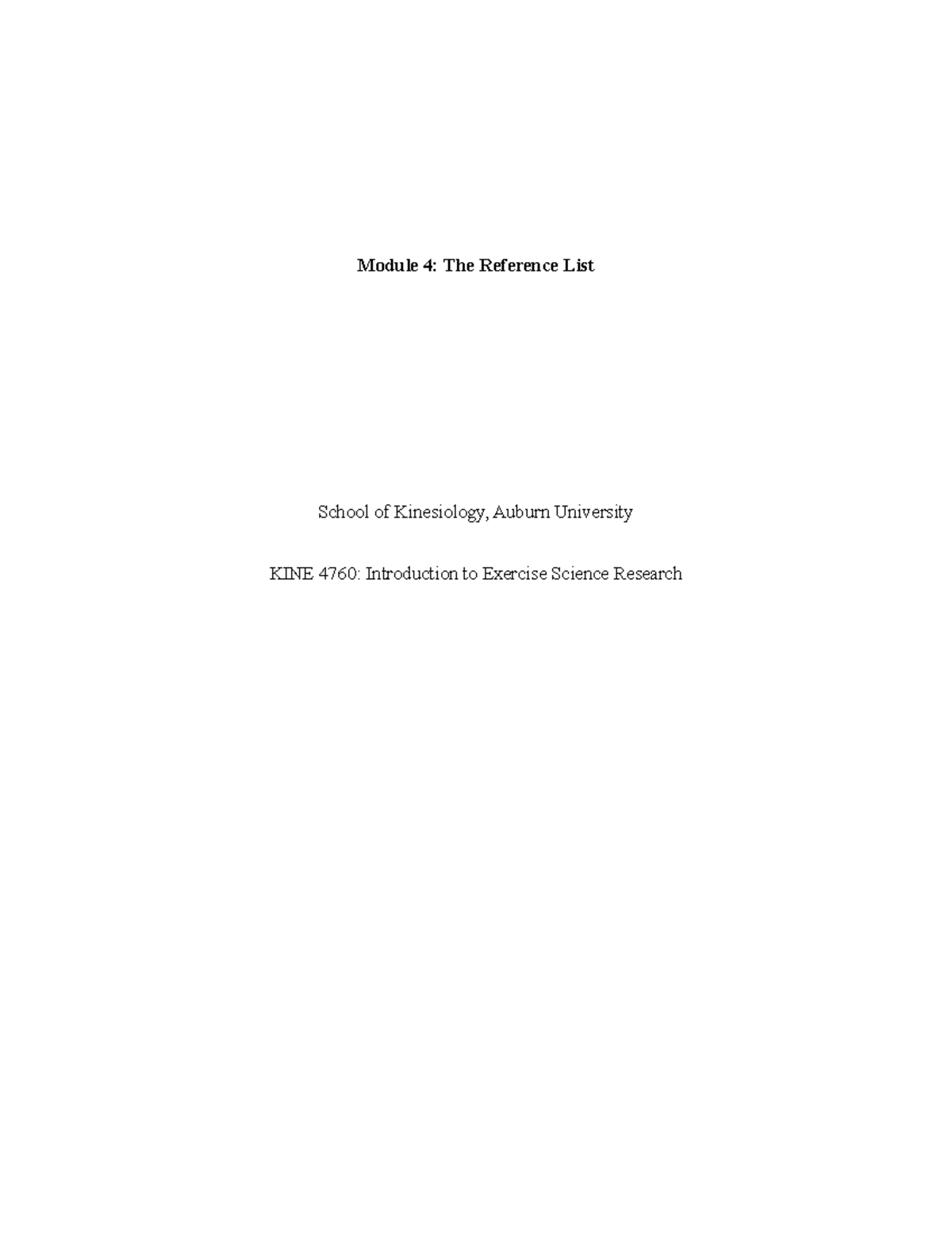 Module 4-Ref List - Spring 2023 Neely - Module 4: The Reference List ...