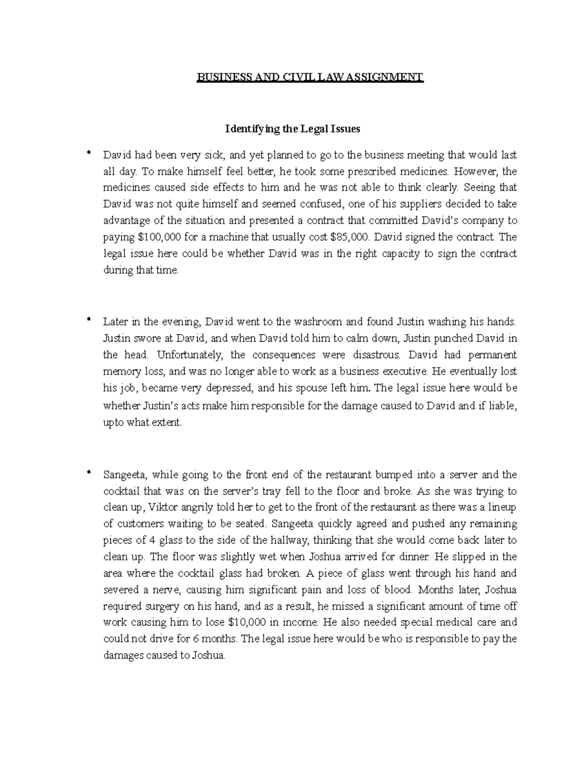 Business and civil law assignment - BUSINESS AND CIVIL LAW ASSIGNMENT ...