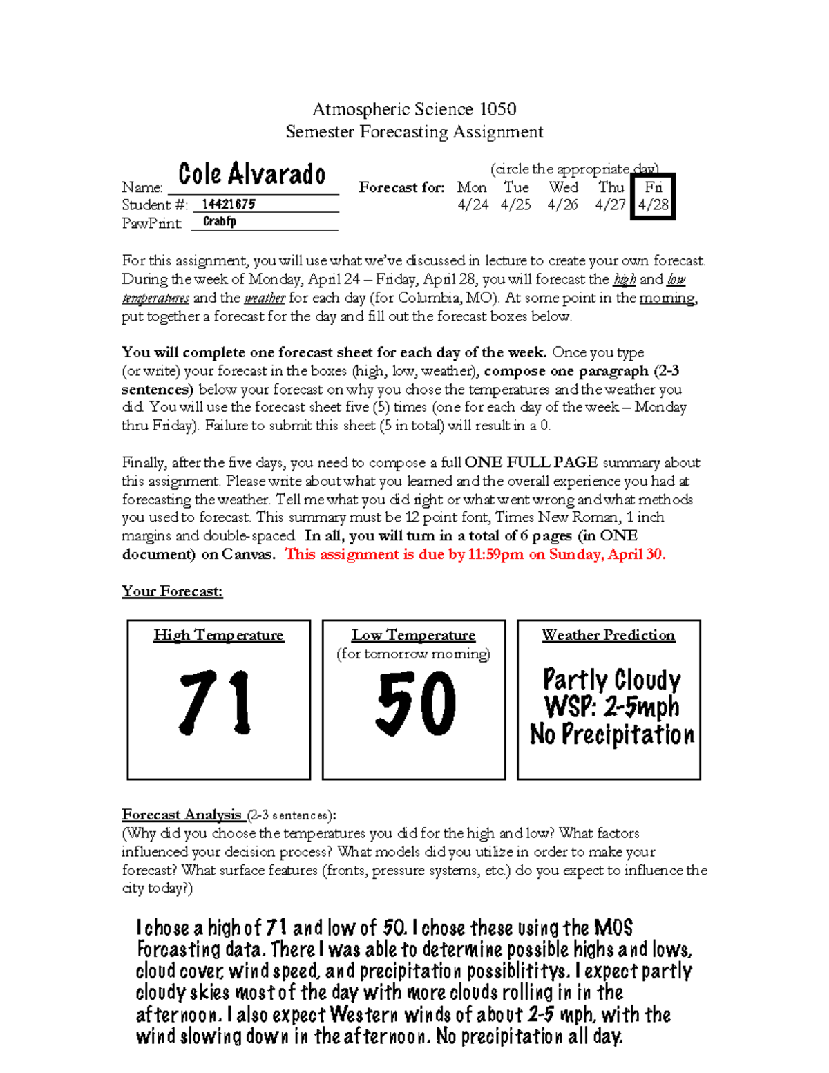 Atmospheric Science 1050 Project - Friday Forecast - Atmospheric ...