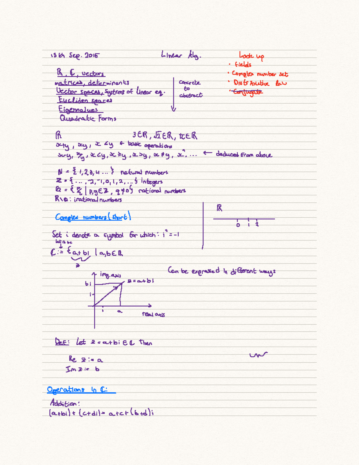 Linear Algebra Theory - More than half of the written lecture notes ... Linear Algebra Theory - More than half of the written lecture notes ...
