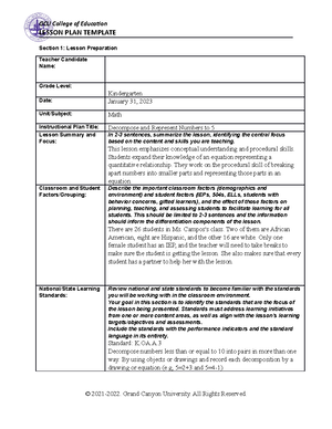 Clinical Field Experience D Setting Goals and Differentiating Learning ...