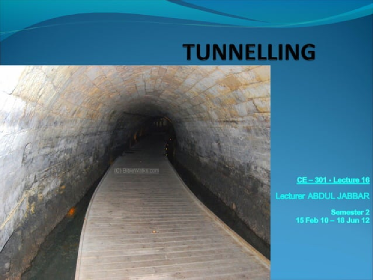 Ce3019-a-16-tunneling techniques - Corporate Lar - Studocu