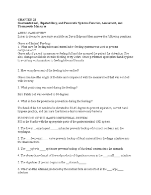 Chapter 33 Study Guide MED Surg 3 completed - CHAPTER 33 Nursing Care ...