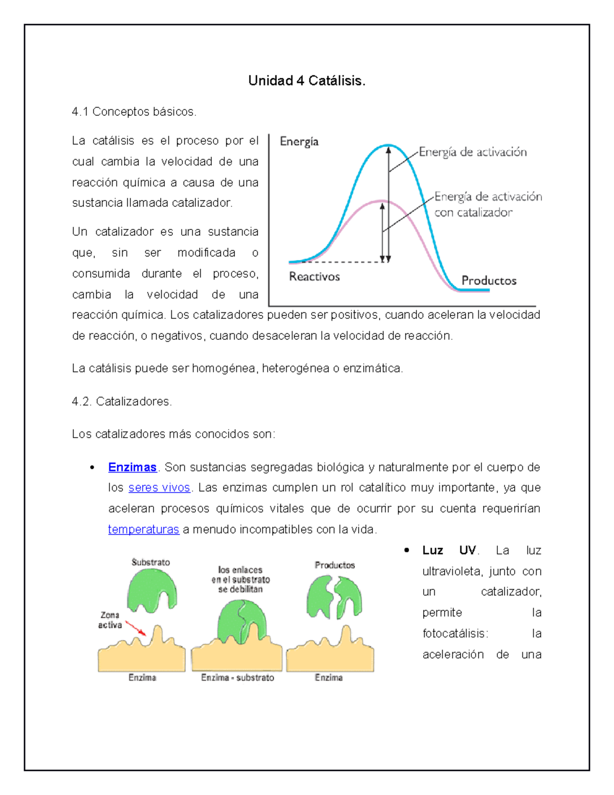 Unidad 4 Catálisis FQ - 4 Conceptos básicos. La catálisis es el proceso ...