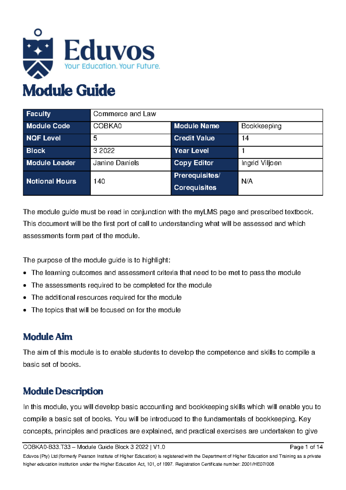 Cobka 0 – Module Guide Block 3 2022 (V1.0) (Commerce) - COBKA0-B33 ...