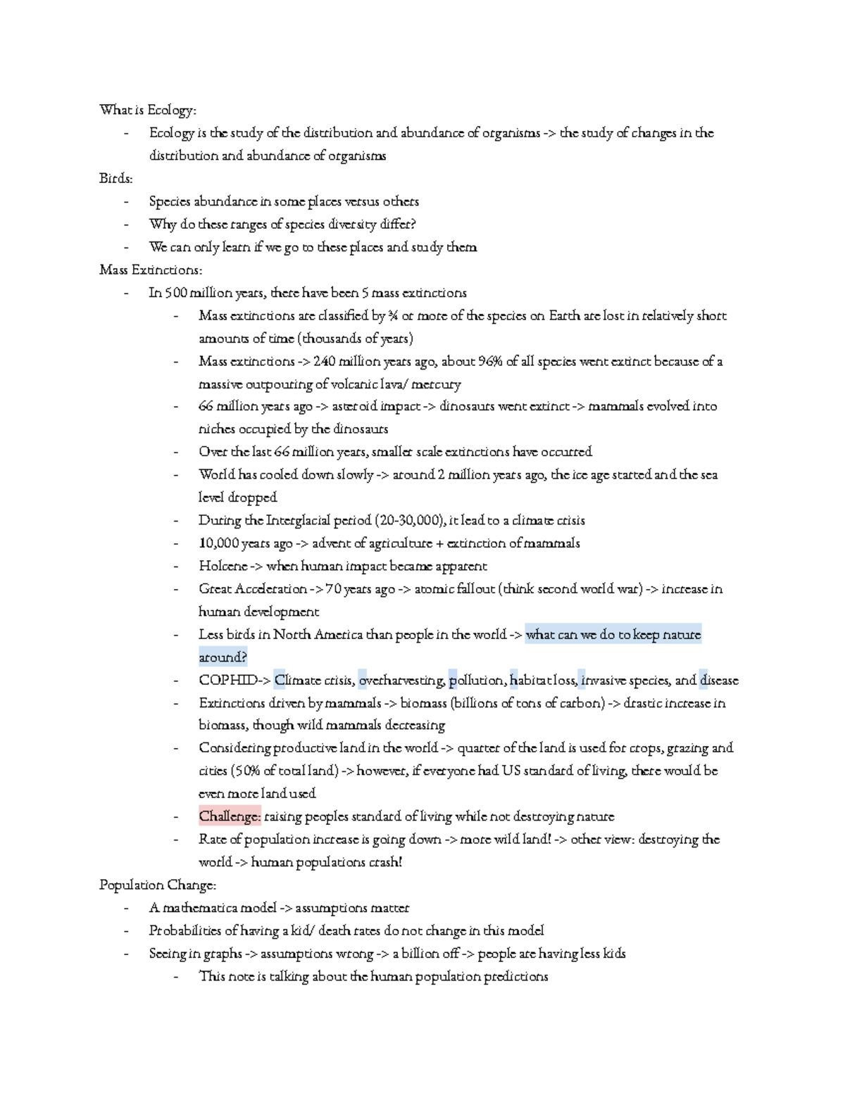 Ecology Notes - What is Ecology: - Ecology is the study of the ...
