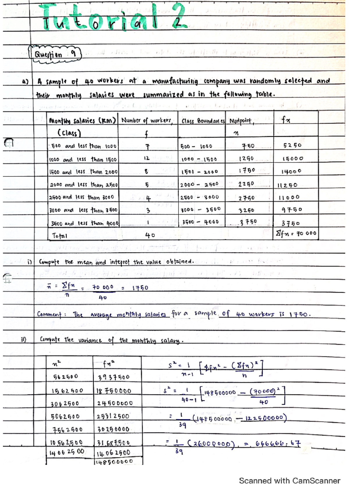 Exercise Tutorial 2 Nurul Shahera Nazri - Statistics & Probability - Studocu
