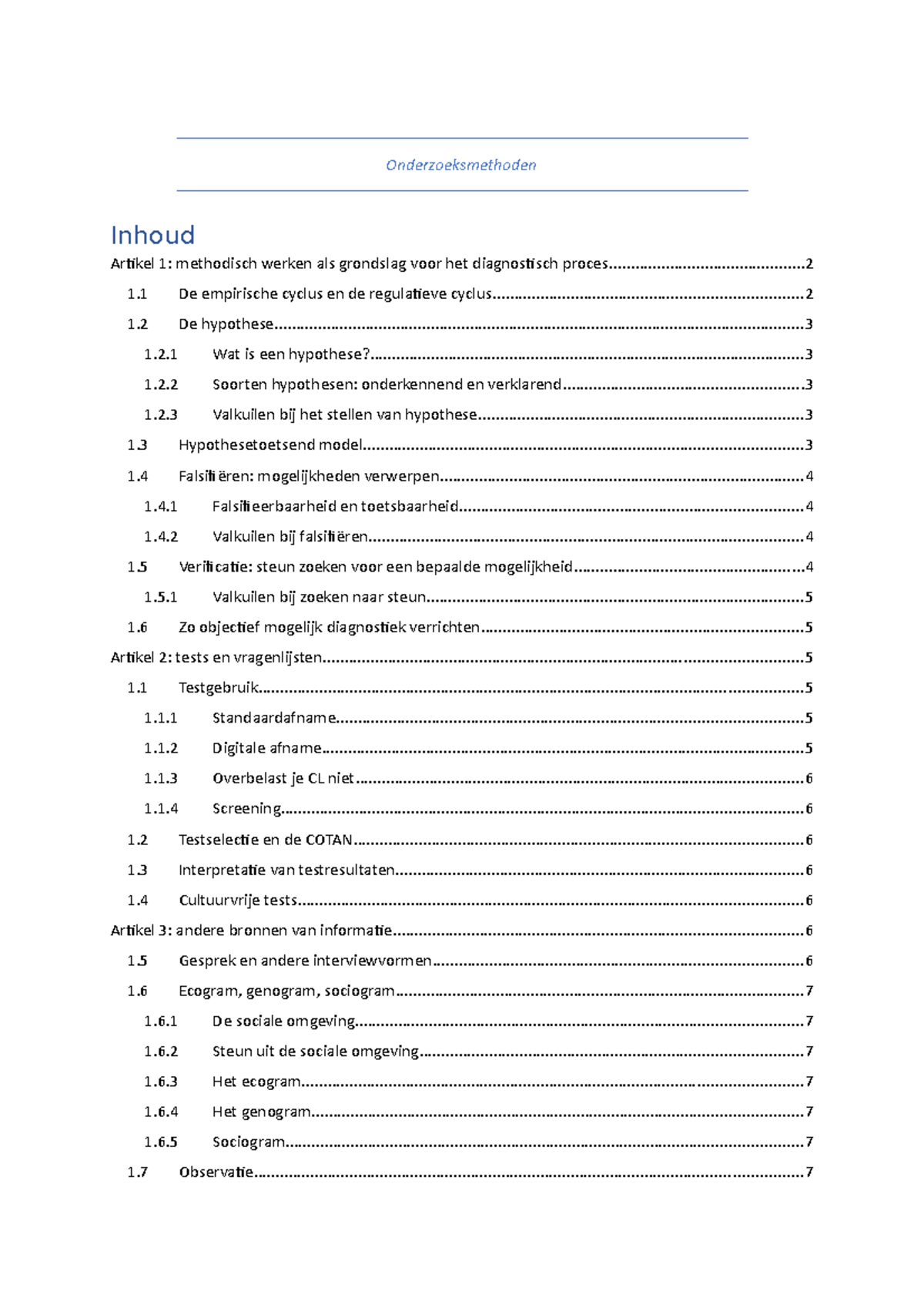 Onderzoeksmethoden - samenvatting over hypothesen, testen en ...