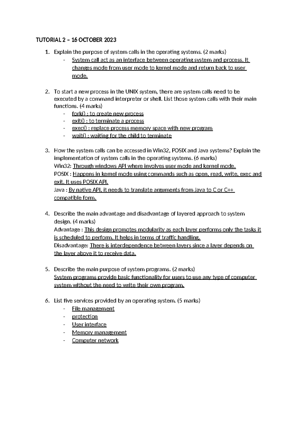 Csc520 Tutorial 2 Operating System Services Tutorial 2 16 October 2023 Explain The Purpose