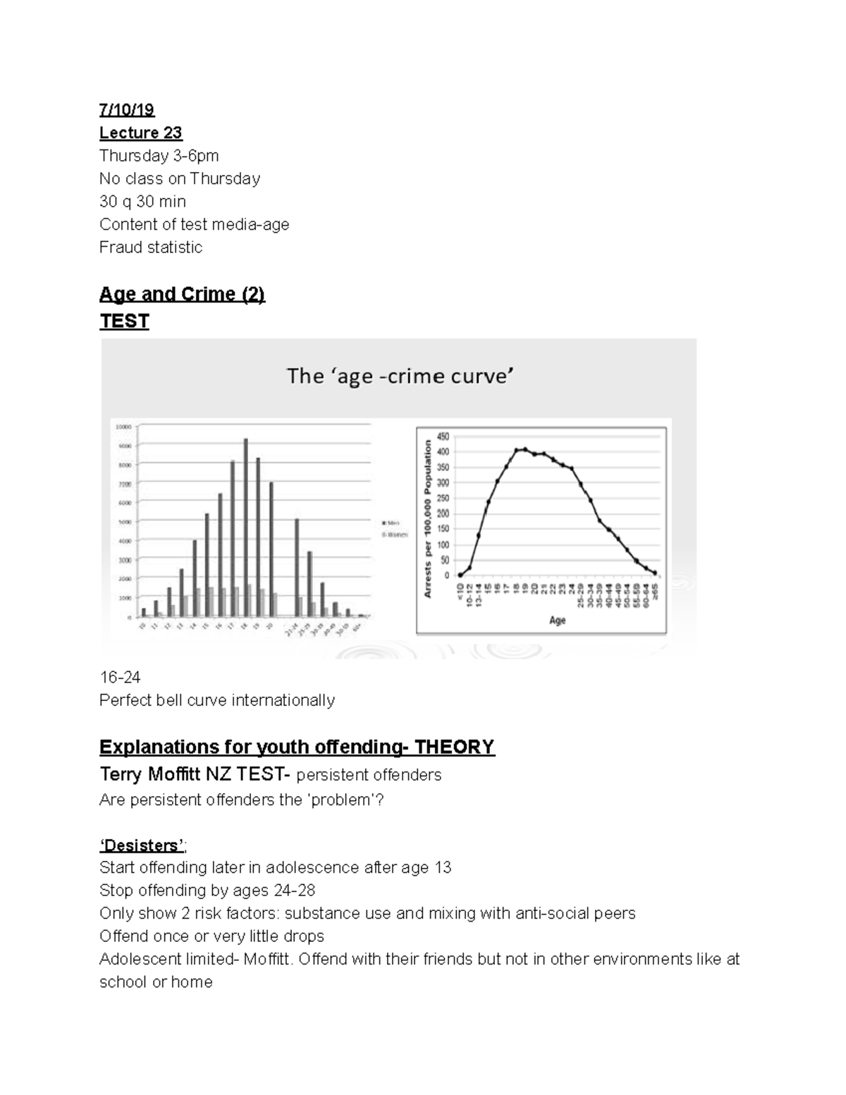 CRIM111-Lecture 23 - crim - 7/10/ Lecture 23 Thursday 3-6pm No class on ...