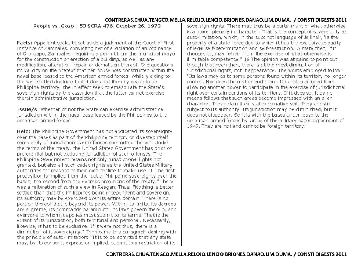 232482091 Consti Case Digests Bernas Cas - - Studocu