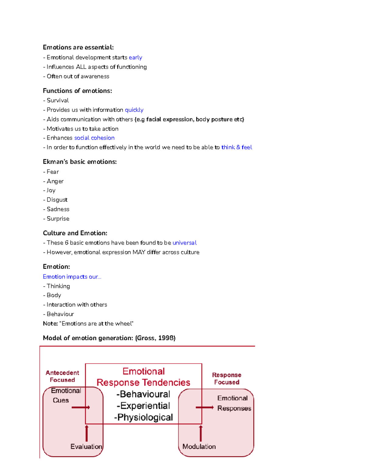 Week 8 Emotion Focused Approaches (ACT) - Emotions are essential ...