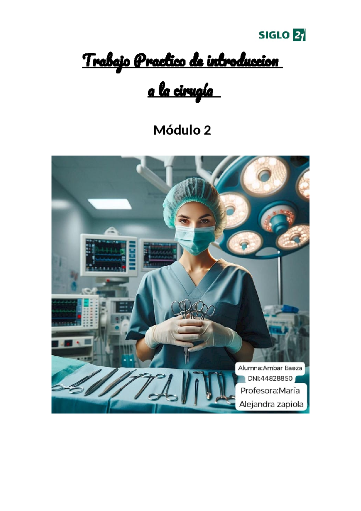 TP 2 de cirugía Prefijos Y Sufijos - Trabajo Practico de introduccion a la cirugía Módulo 2 ...