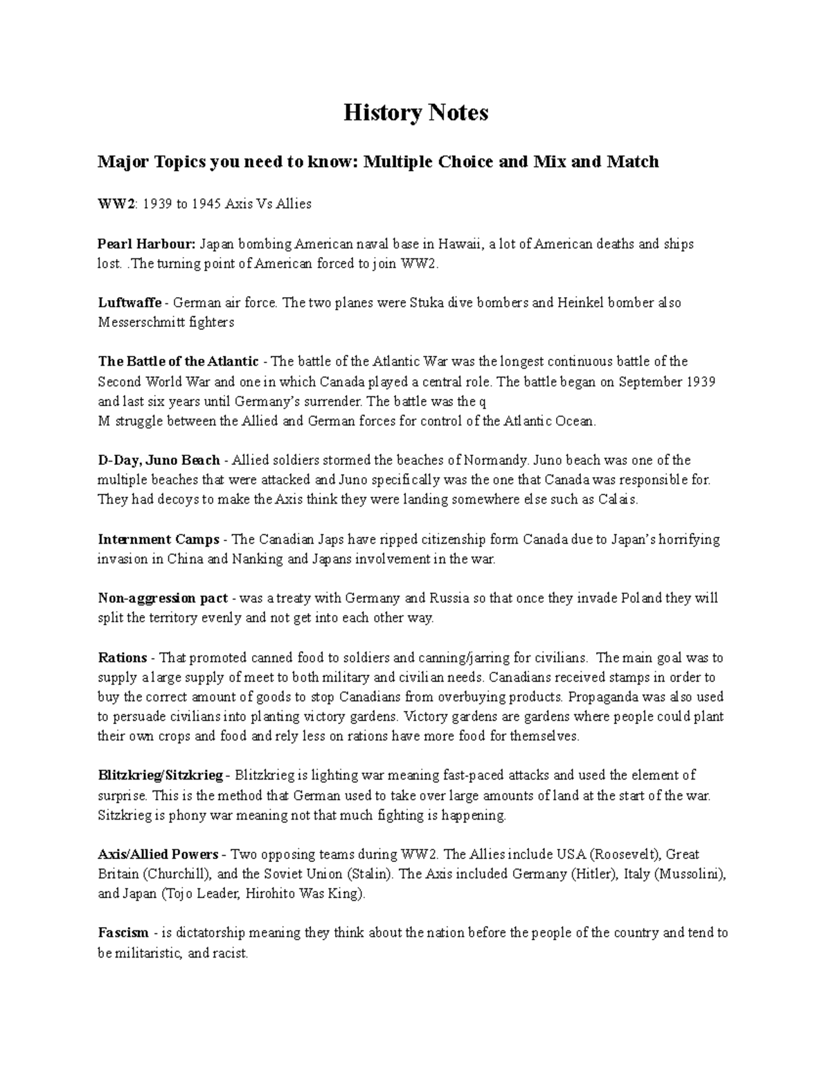 History Gr 10 Exam Notes - History Notes Major Topics you need to know ...