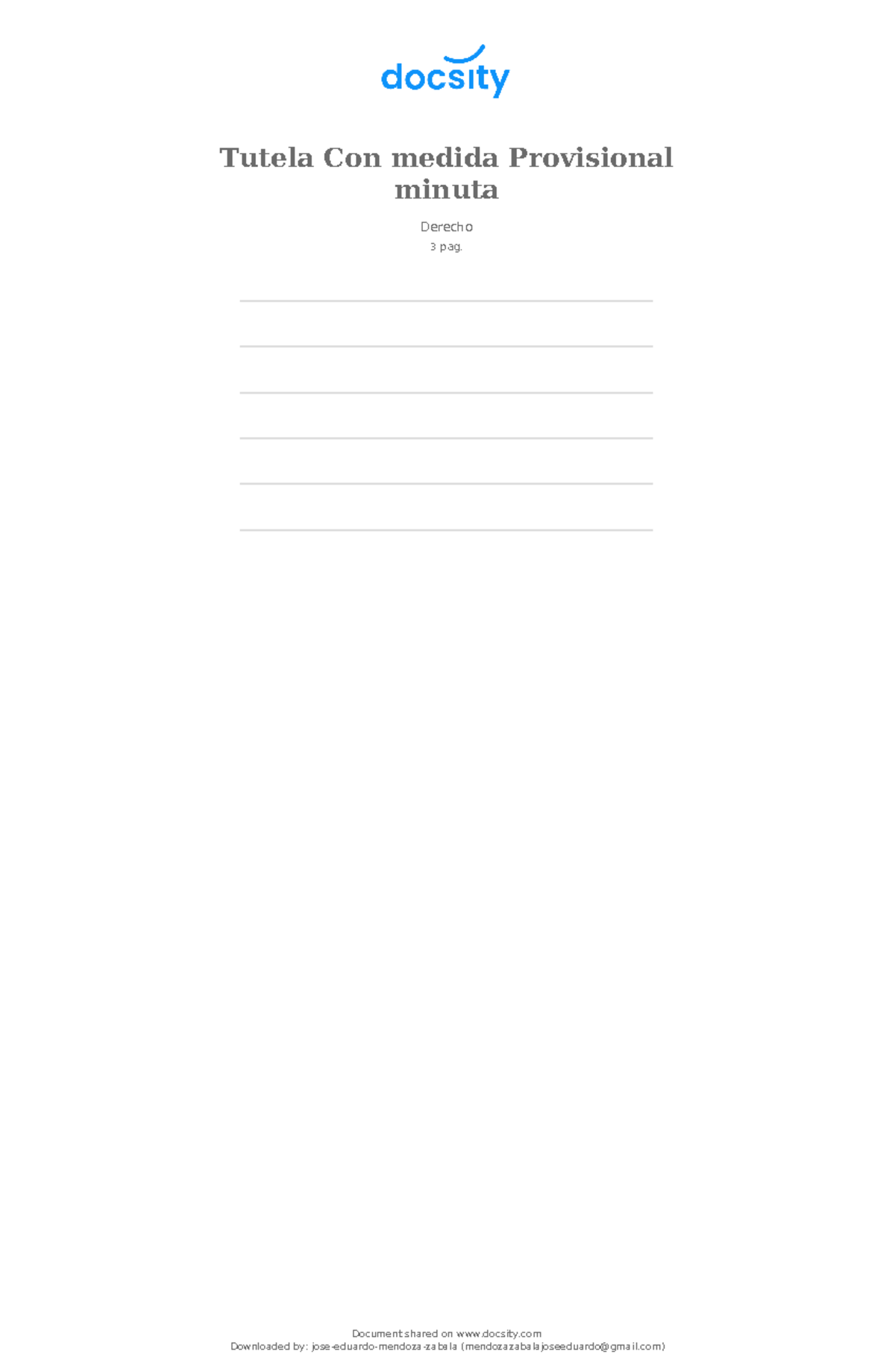 Docsity tutela con medida provisional minuta - Tutela Con medida ...