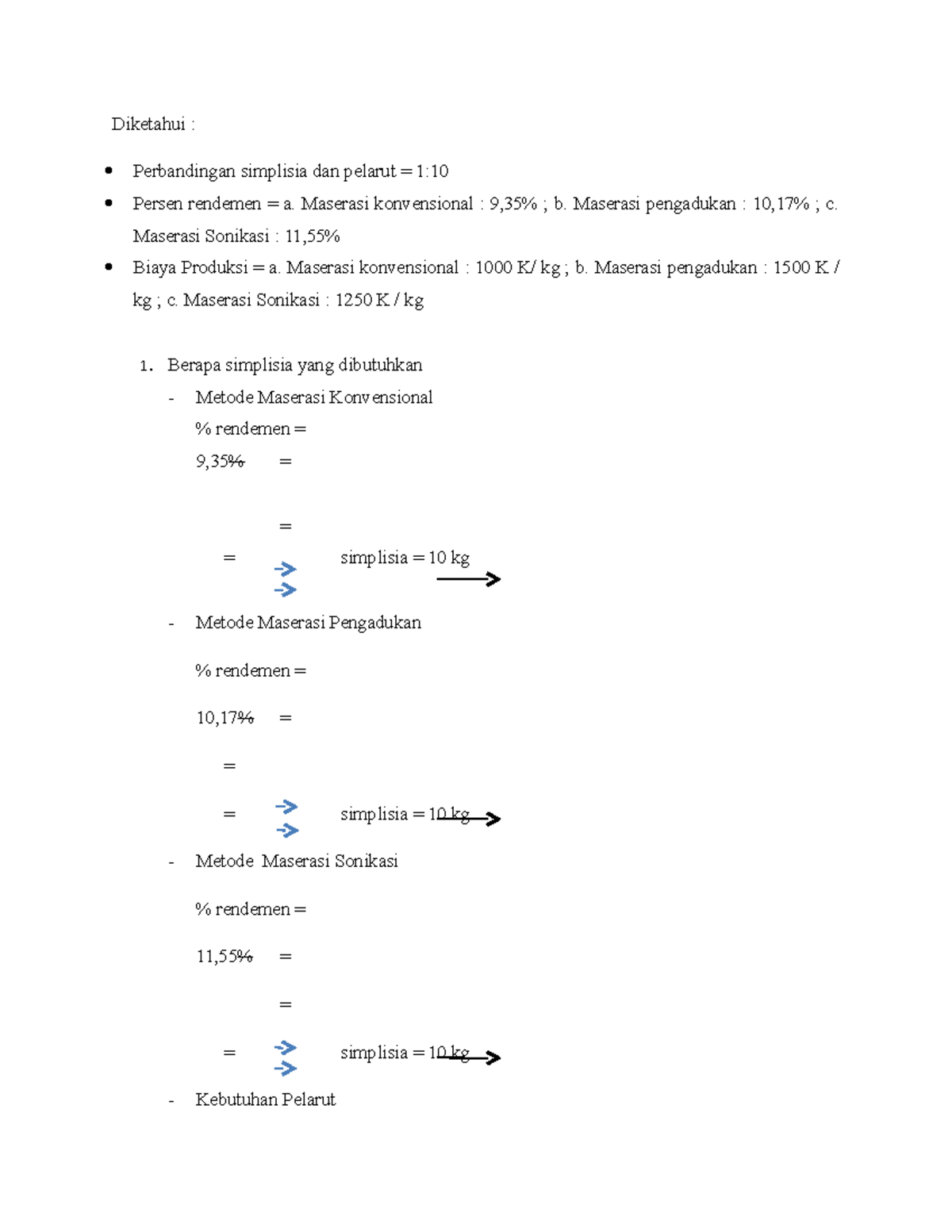 Kasus Fitofarmaka Materi 1 - Diketahui : Perbandingan simplisia dan ...