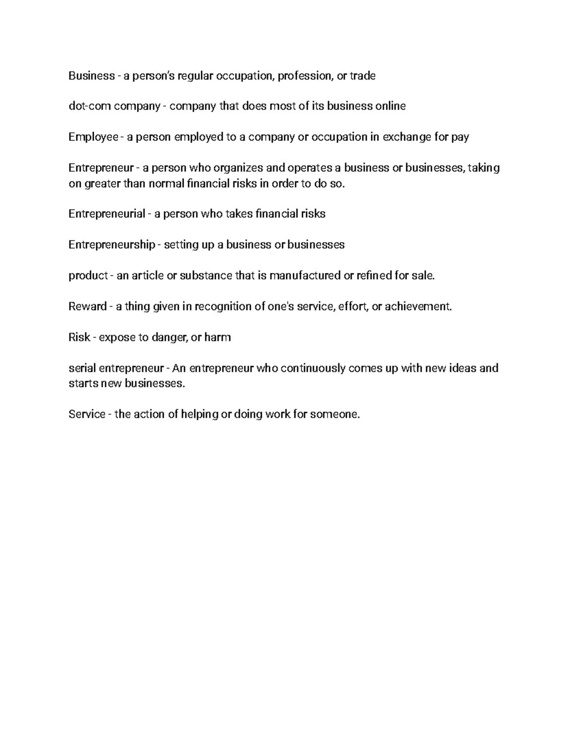 Isaiah Odunsi - Vocabulary - Business - a person’s regular occupation ...