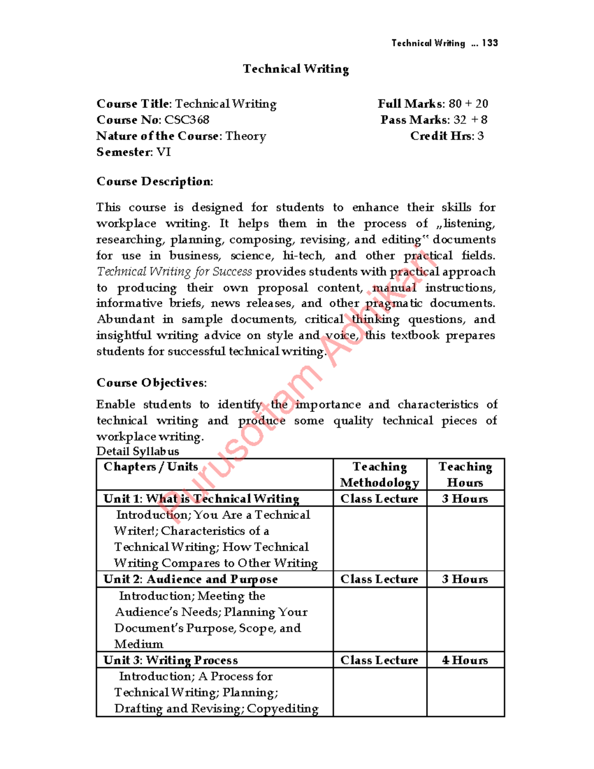 Technical Writing solutions - Technical Writing ... 133 Technical Writing Course Title ...