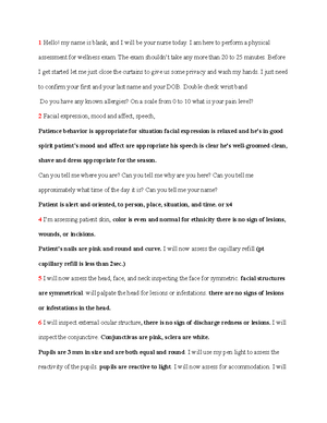 Eye, Ears, Nose, Mouth, and Throat Scripts - NR302 Eyes, Ears, Nose ...