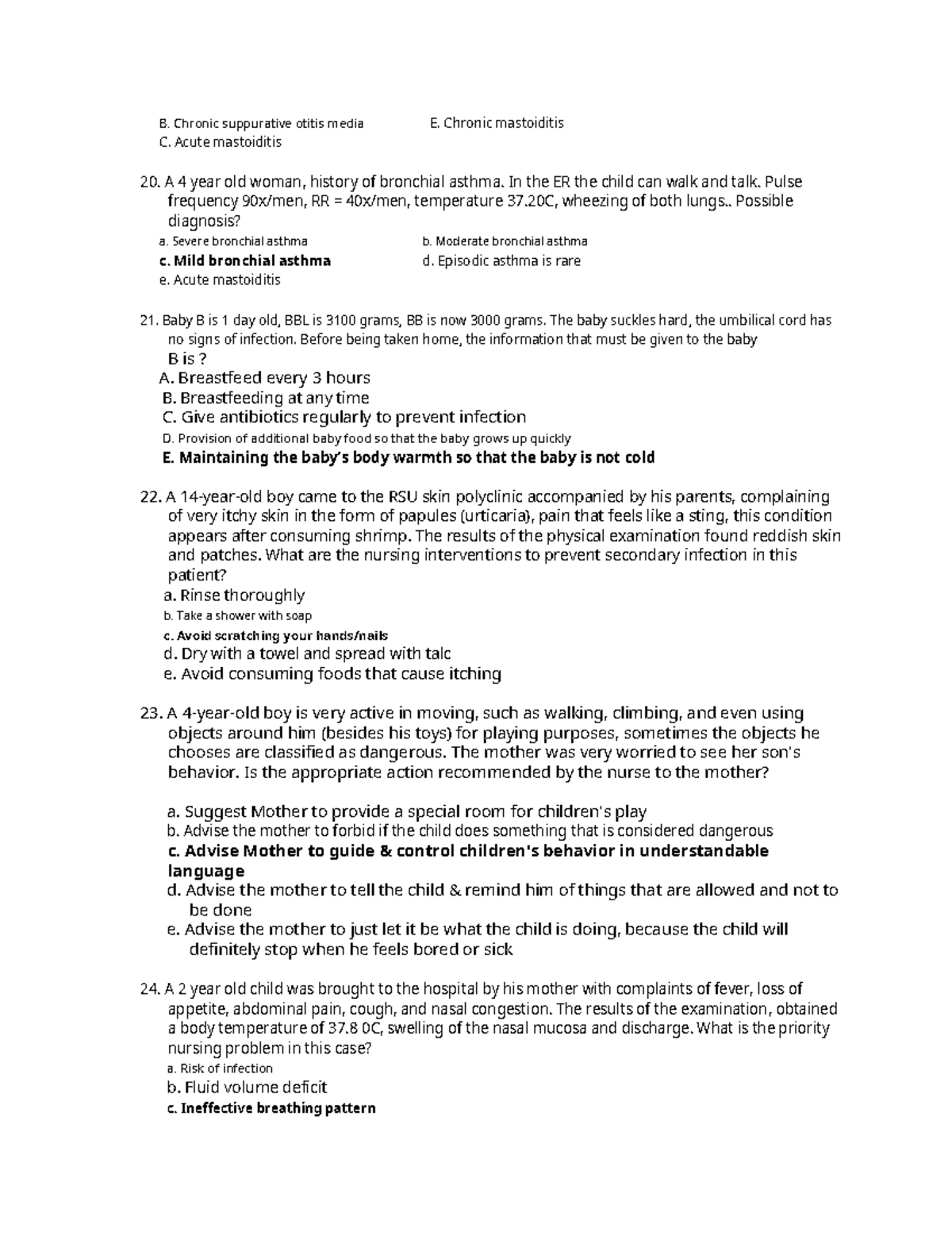 Materials of CTE - Nursing (14) - B. Chronic suppurative otitis media C ...
