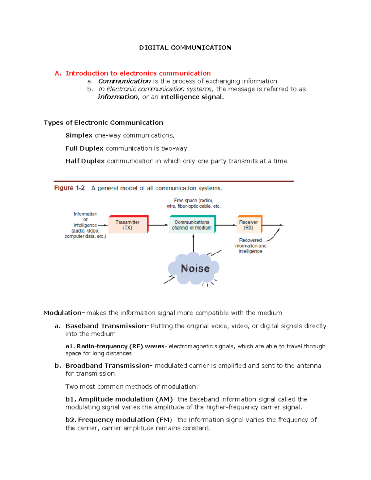 Digital Communication Handout 09161722 - DIGITAL COMMUNICATION A ...