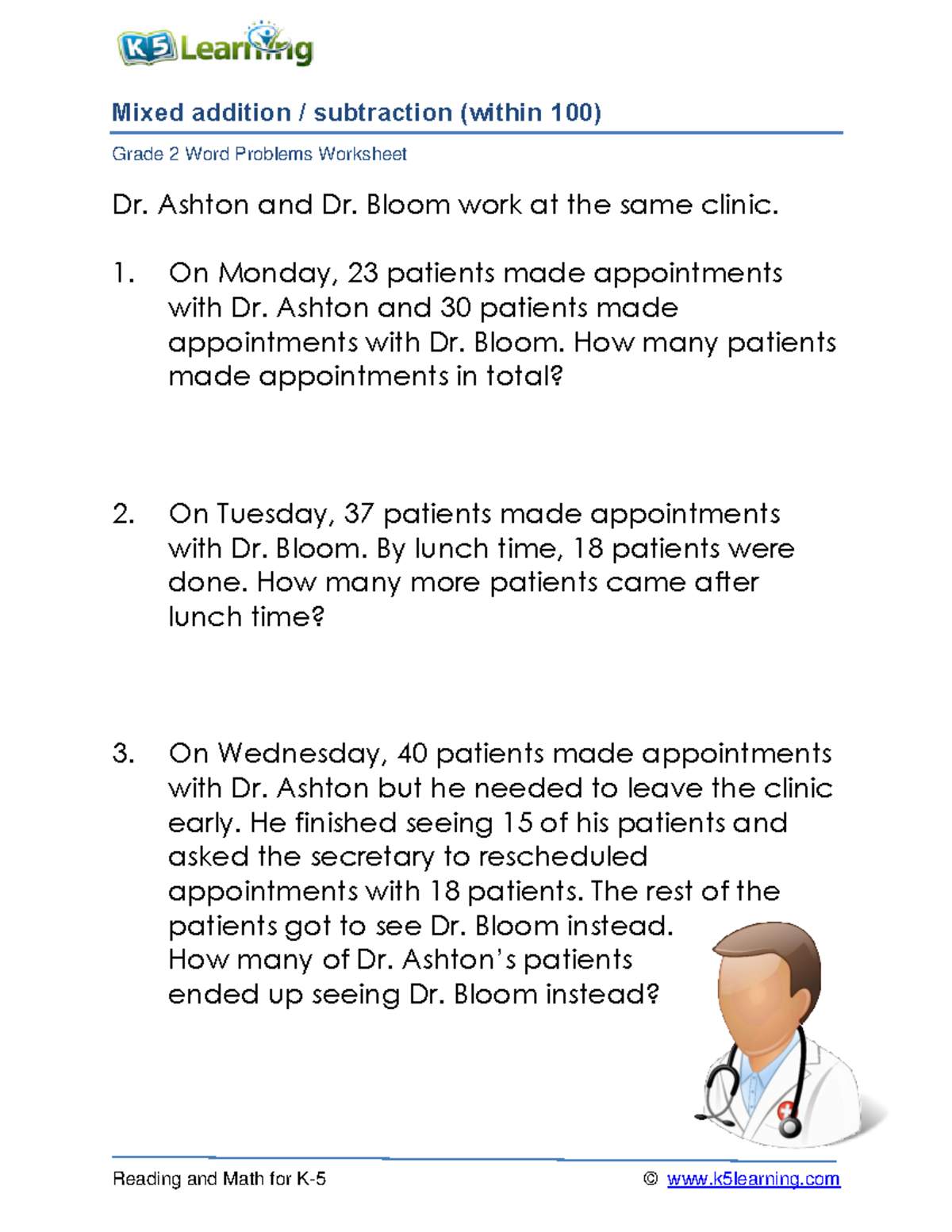 Grade 2 word problems mixed add subtract 2 digits c - Reading and Math ...