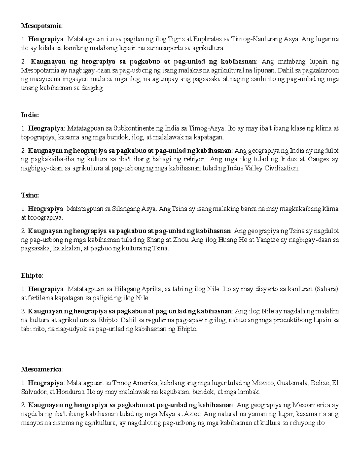 Mga Kabihasnan - Mesopotamia: Heograpiya: Matatagpuan ito sa pagitan ng ...