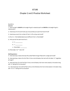 Module 2 Practice - IST Chapter 4 and 5 Worksheet Questions: General ...