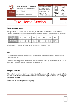 Maths PSMT Final - Unit 1 Topic 2: Functions and Graphs Year 11 IA Problem Solving and Modelling ...