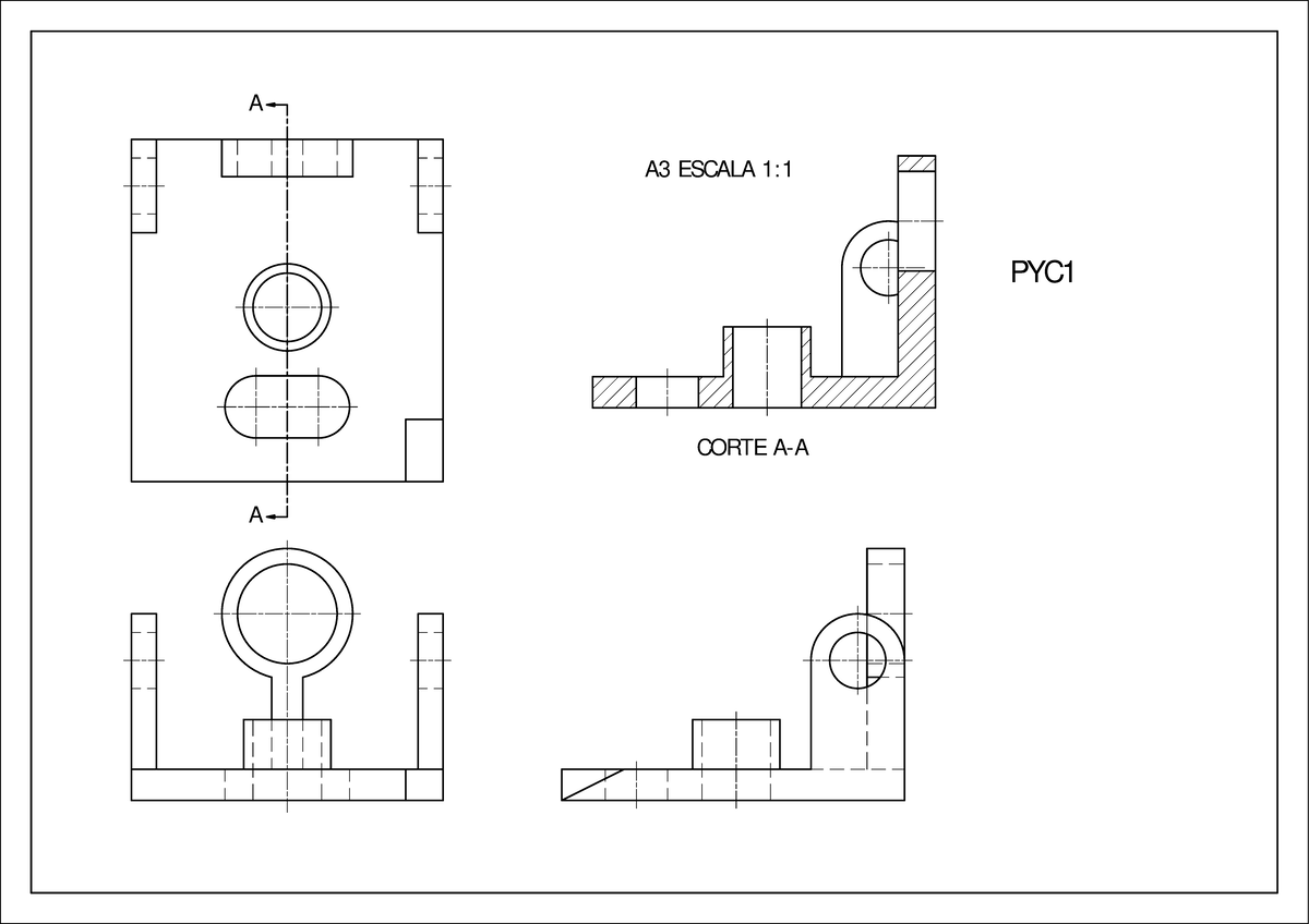 Proyecciones Y Corte - A A CORTE A-A A3 ESCALA 1: PYC CORTE A-A A A A3 ...