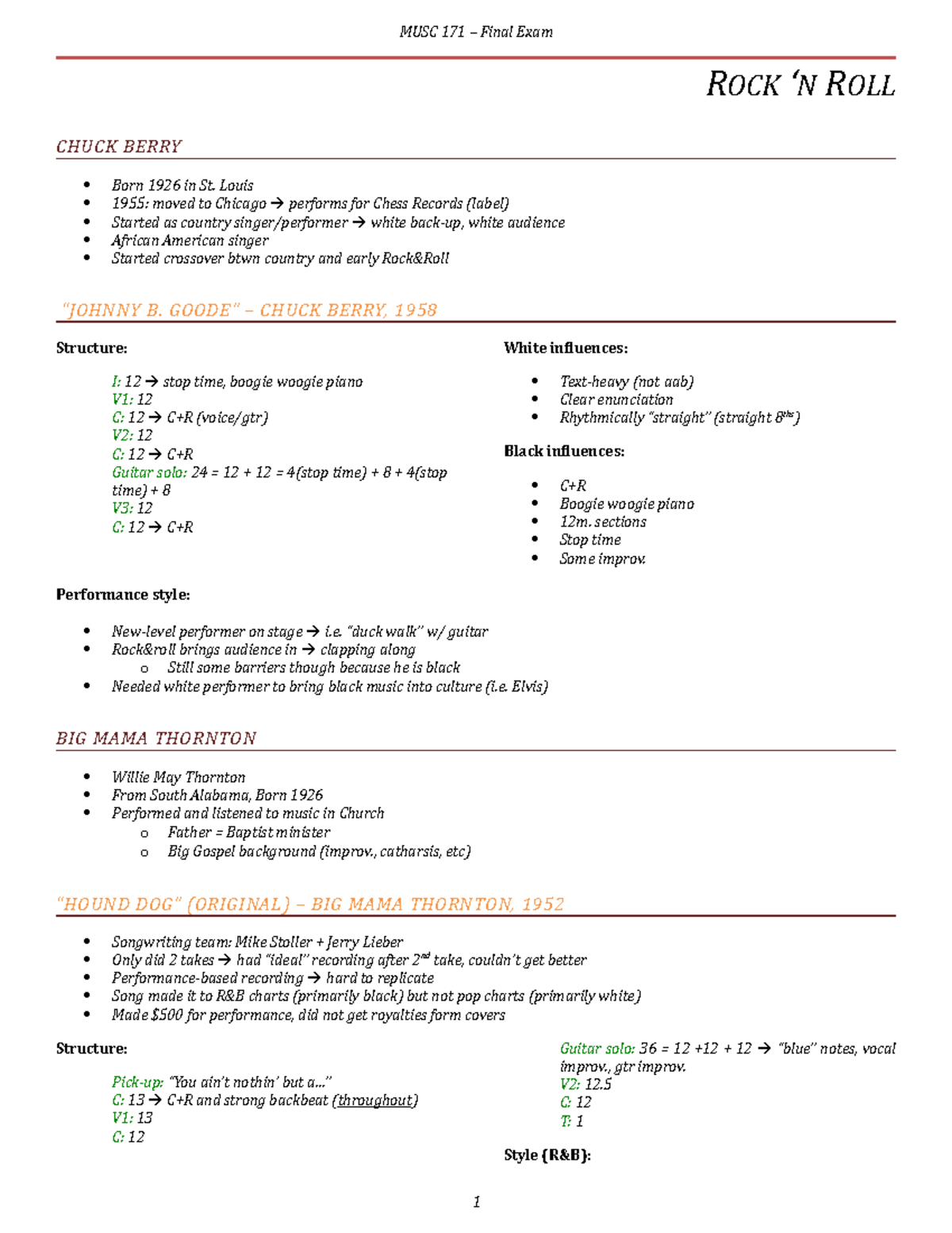 Summary - complete - all the lecture material covered in the course ...