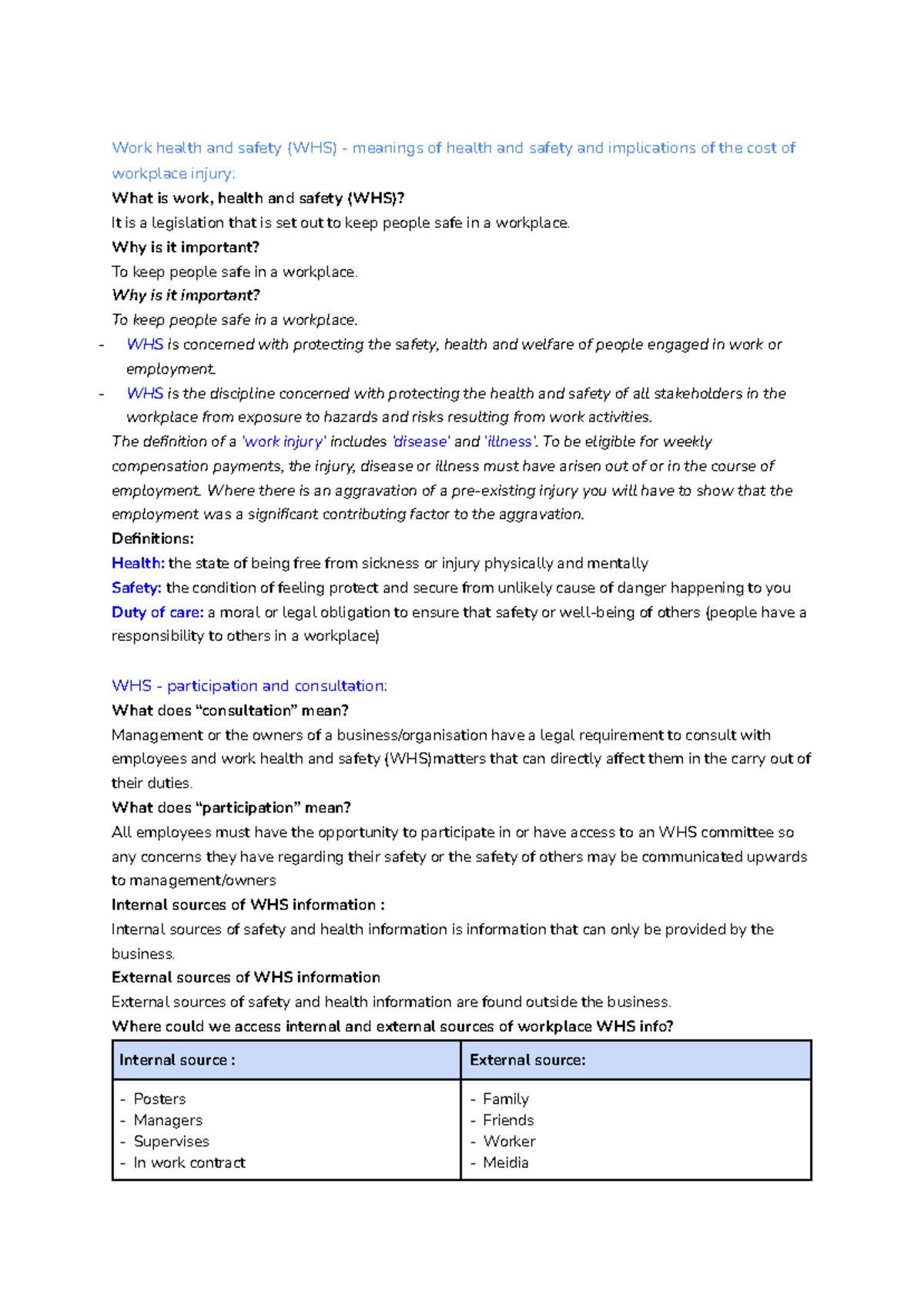 WHS - WHS in office - Work health and safety (WHS) - meanings of health ...