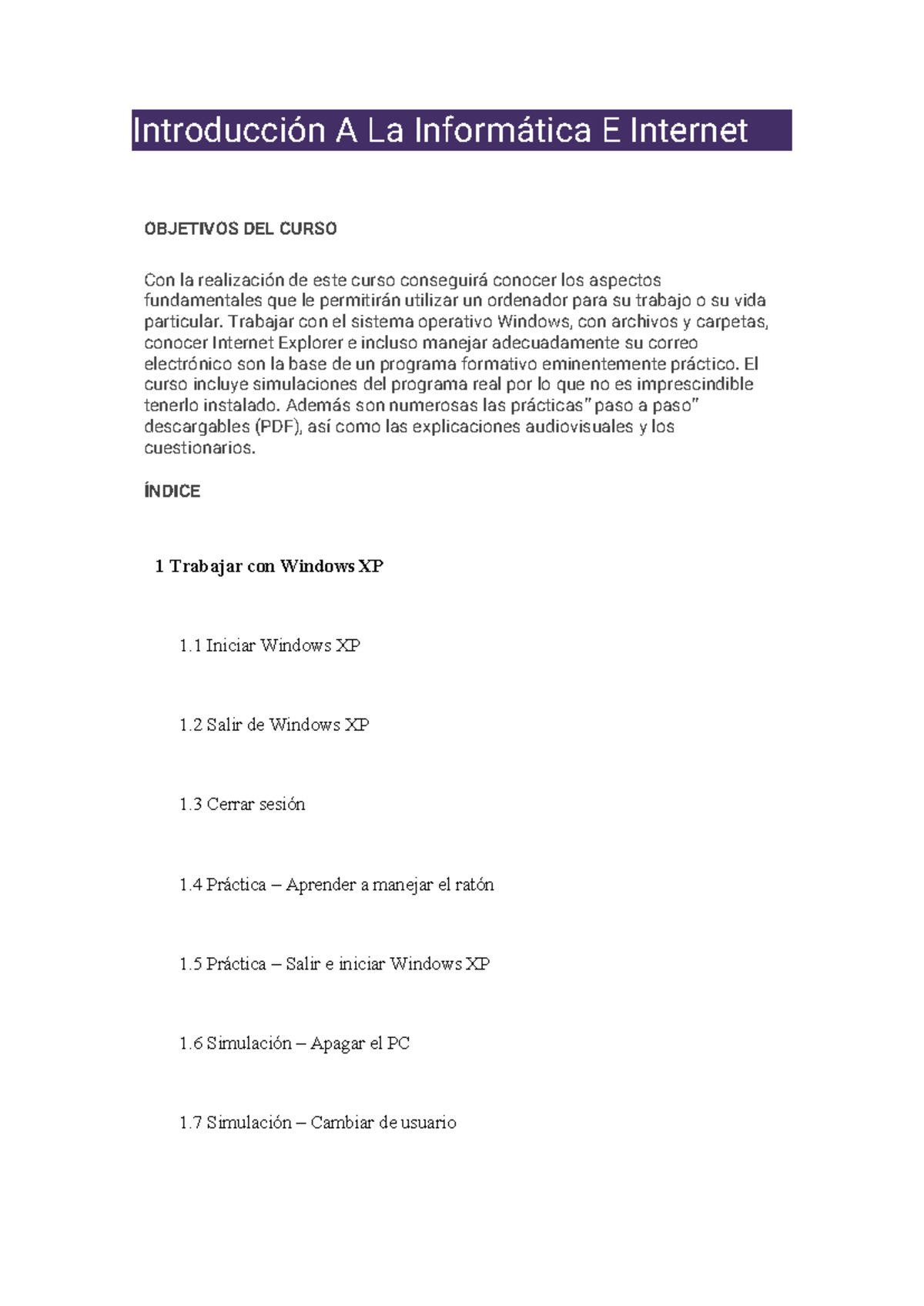 Introducción A La Informática E Internet 1 - Introducción A La ...
