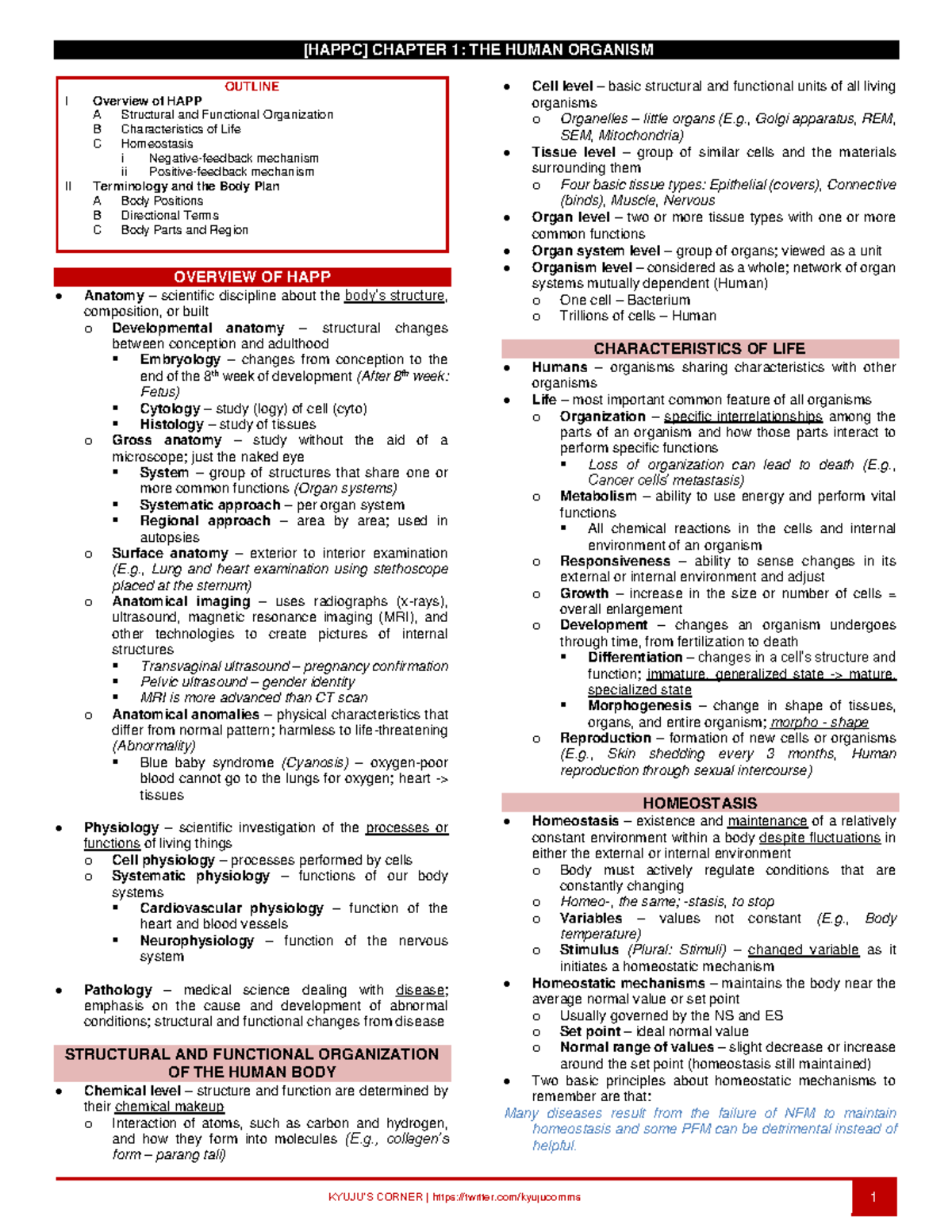 - Happc- 1. The Human Organism - [HAPPC] CHAPTER 1: THE HUMAN ORGANISM ...