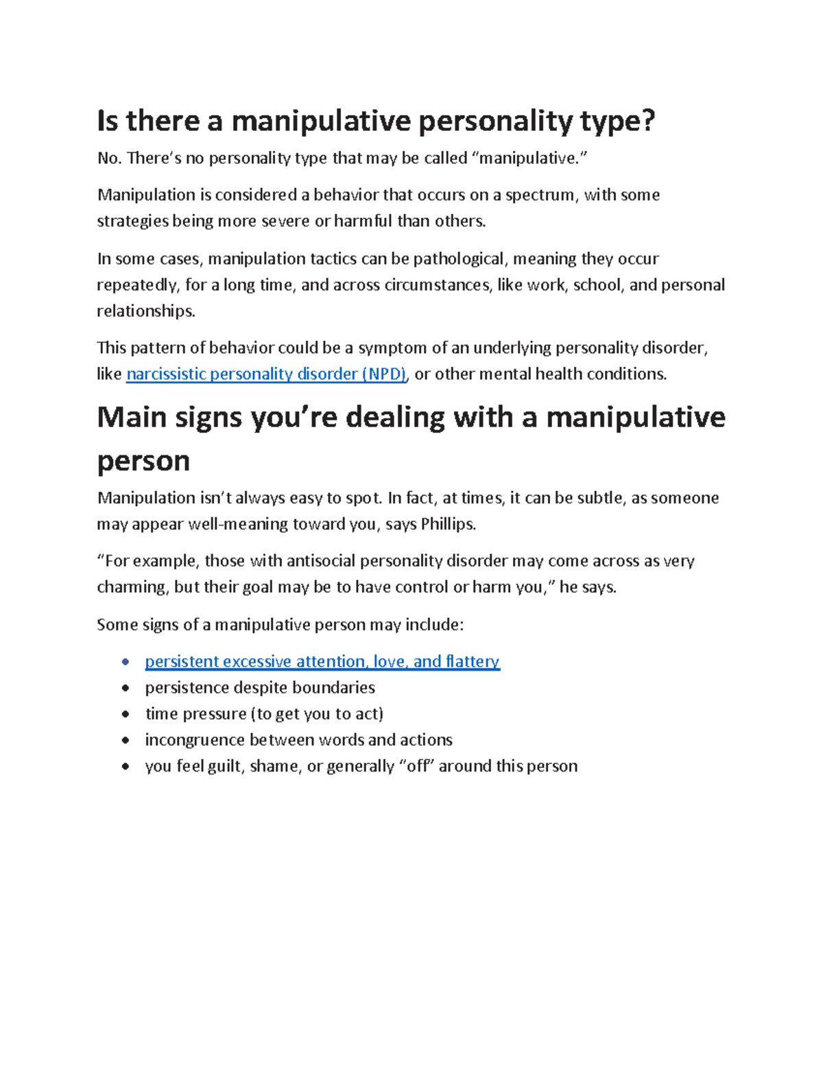 Document 124 - Dr. Chang - Is there a manipulative personality type? No ...