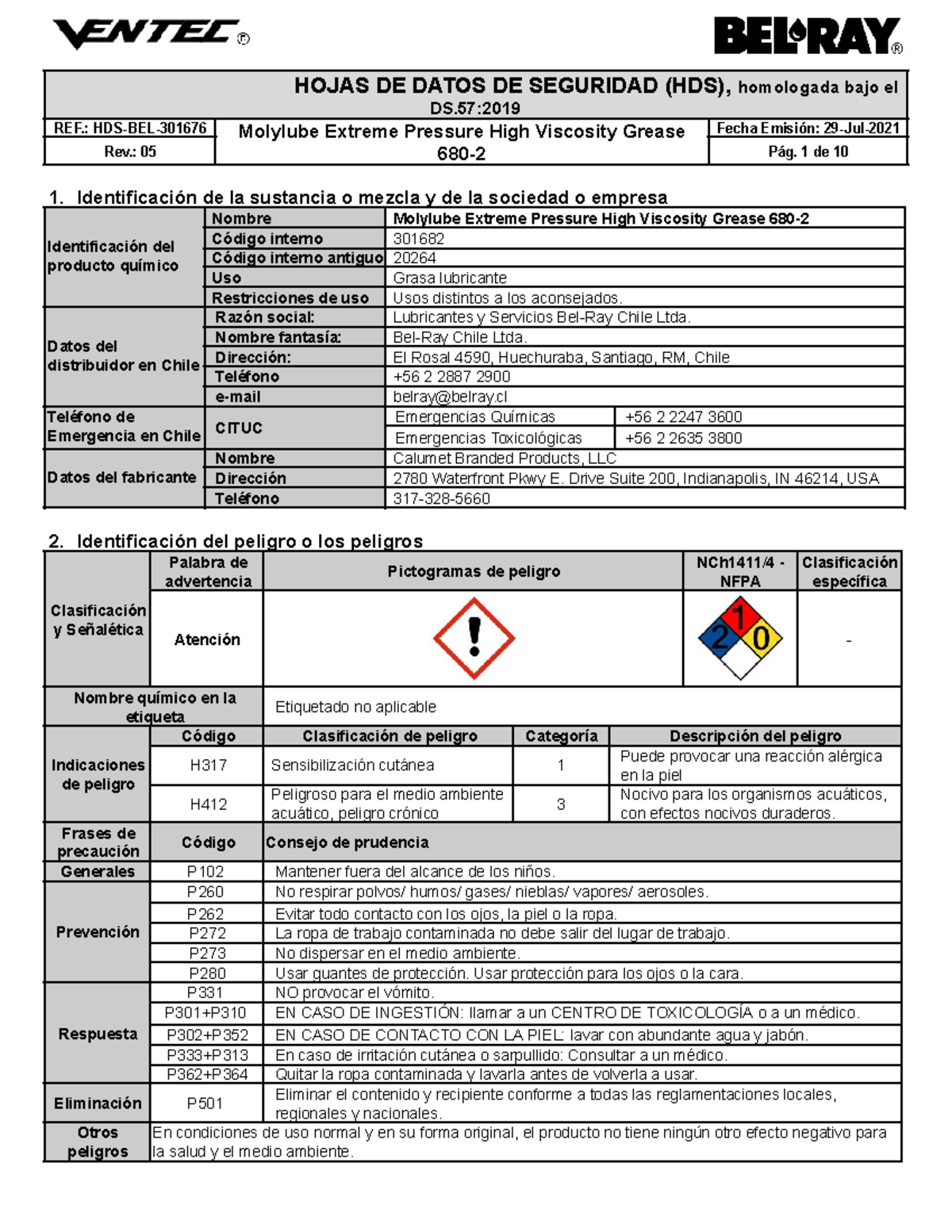 HDS-BEL-301682 v05 Molylube Extreme Pressure High Viscosity Grease 680 ...