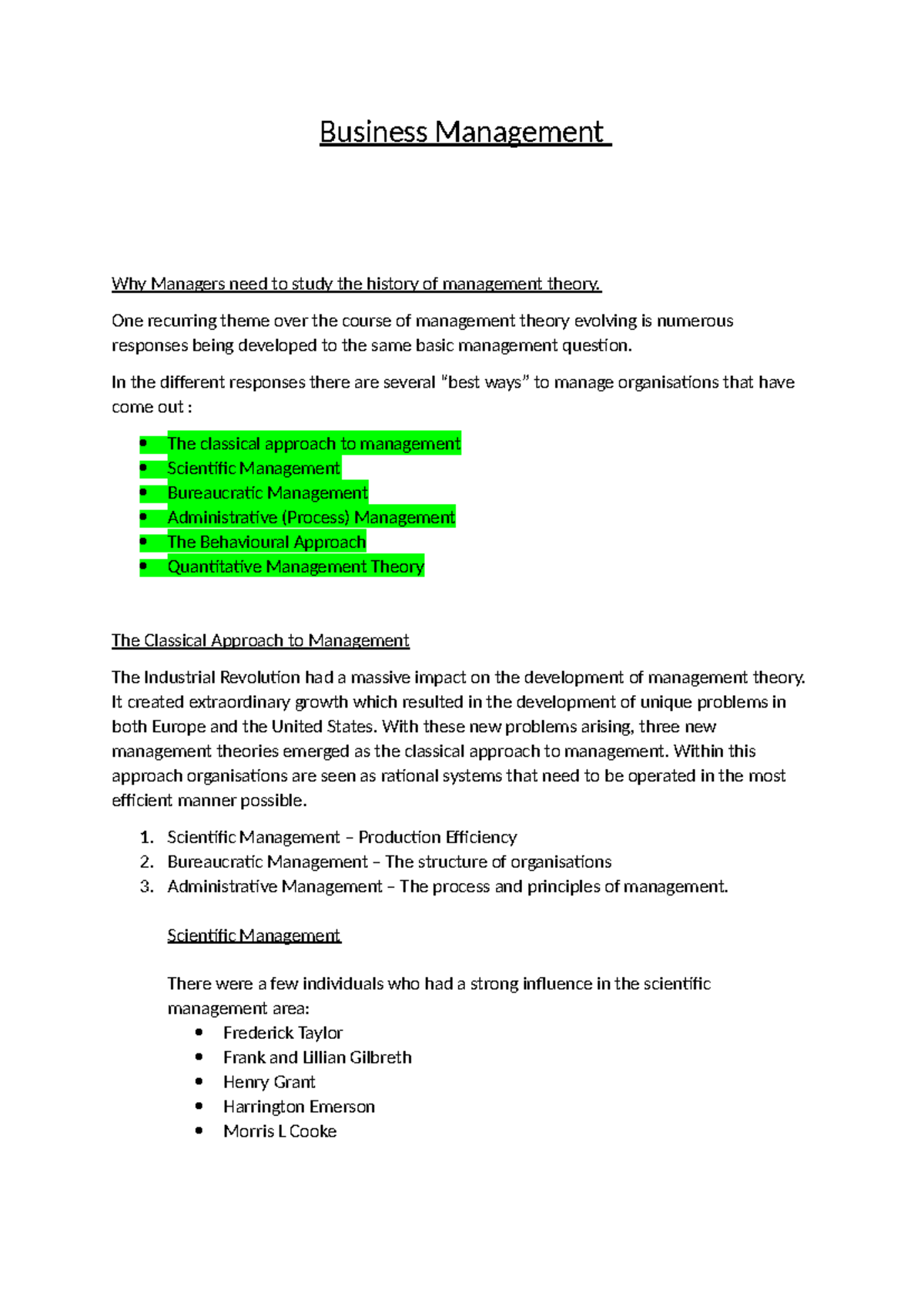 Business Management Study notes - Business Management Why Managers need ...