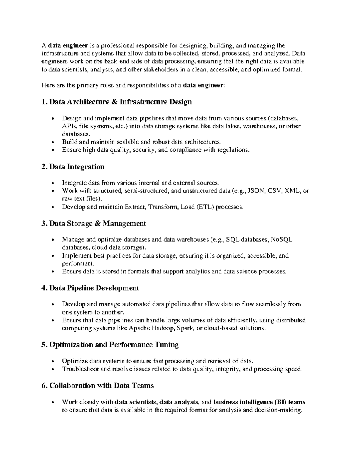 A data engineer is a professional responsible for designing - Data ...