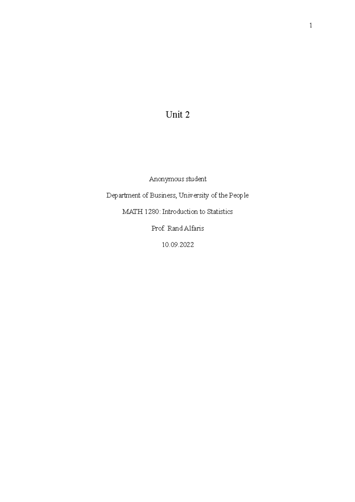 WA It S U2 - The work required for Unit 2 of this course. - Unit 2 ...