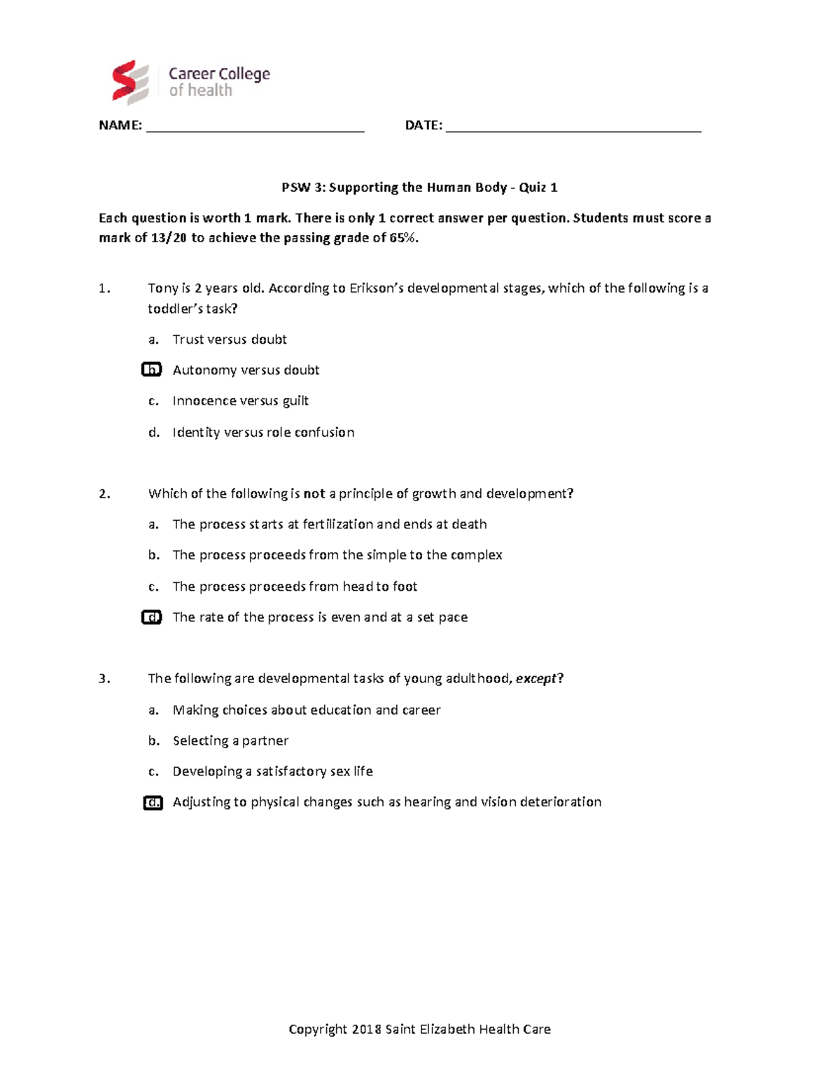 PSW 1: Professional Context practice - NAME ...