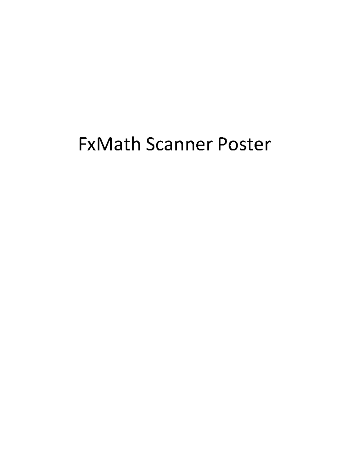 Fx Math Scanner Poster Manual - FxMath Scanner Poster This package ...