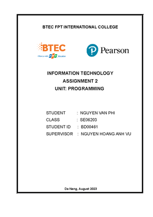 Assignment 2 - Computing Research Project - Huynh Minh Huy | GCD GCD1001 | UNIVERSITY OF ...