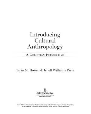 Introduction to Anthropology - An Introduction to Cultural Anthropology ...