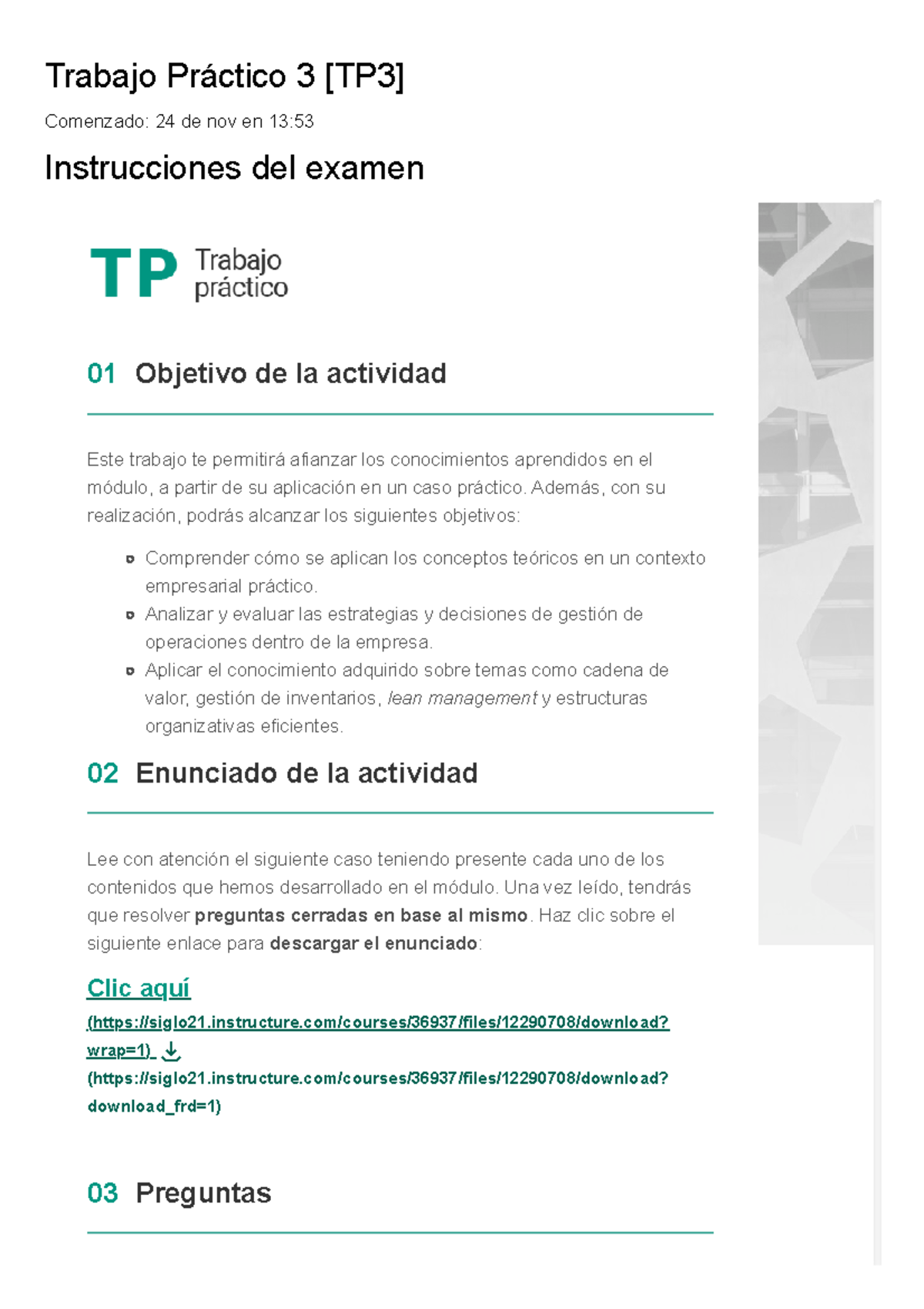 Trabajo Práctico 3 Actualizacion Profesional 100% - Trabajo Práctico 3 [TP3] Comenzado: 24 de ...